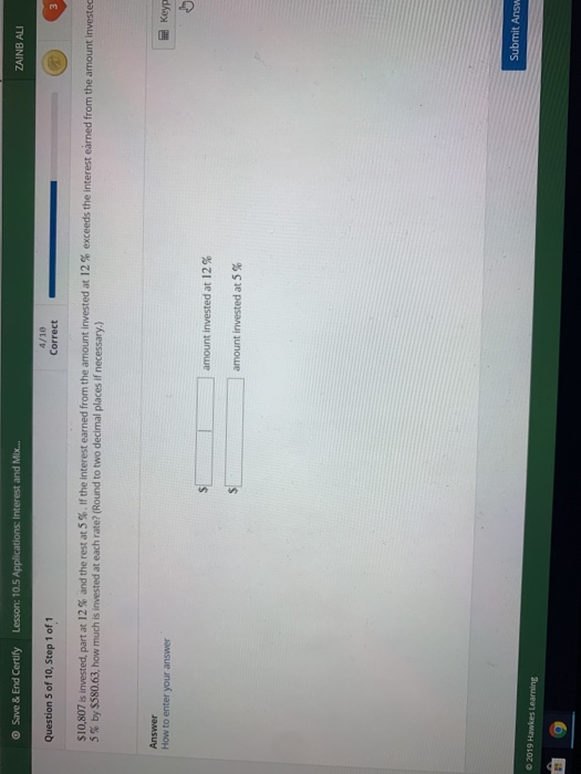 Solved Save & End Certify Lesson: 10.5 Applications: | Chegg.com