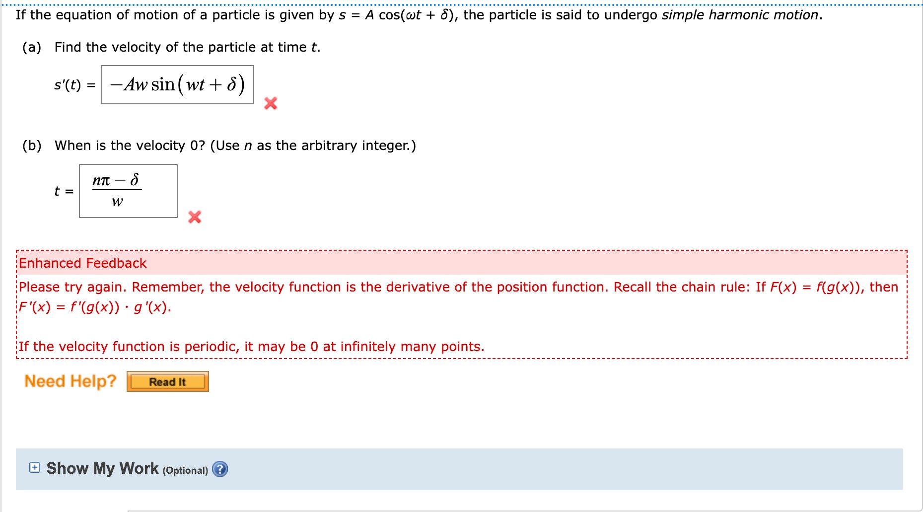 Solved Enhanced FeedbackPlease try again. Remember, the | Chegg.com