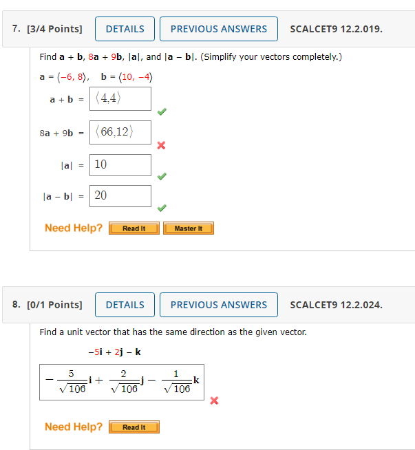 Solved Find the sum of the given vectors. | Chegg.com