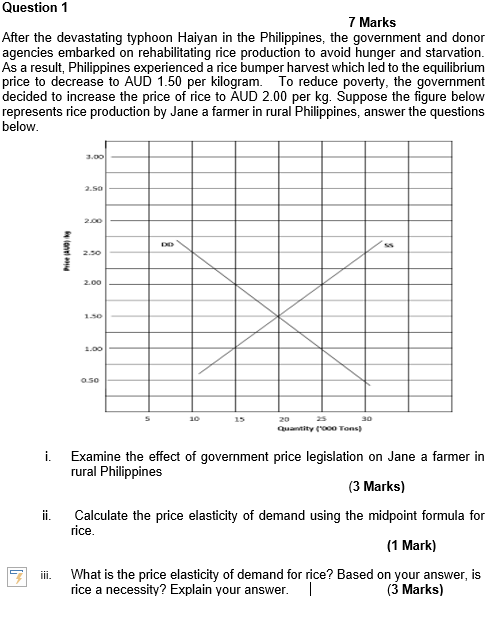 Solved Question 1 7 Marks After the devastating typhoon | Chegg.com