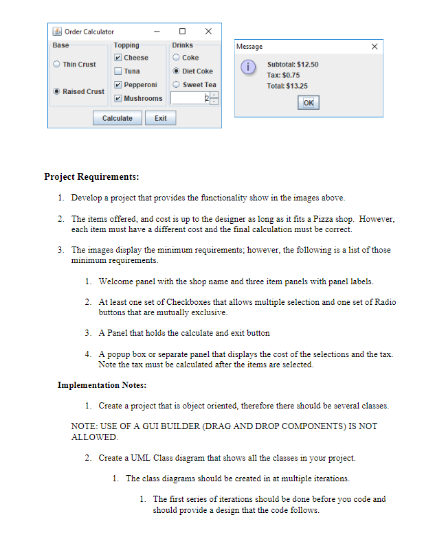 Solved Just need help writing the Java Code portion of this | Chegg.com