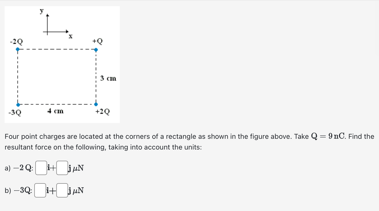 Solved Four point charges are located at the corners of a | Chegg.com