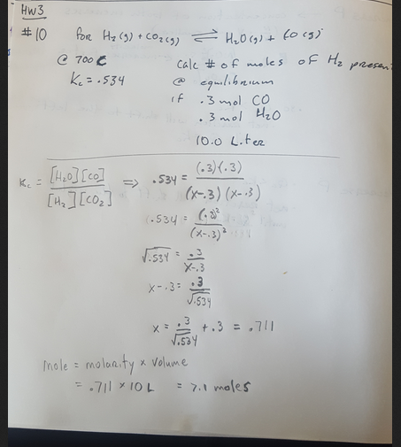 Solved For the reaction H2(g) 1 CO2(g) ?H2O(g) 1 CO(g) at | Chegg.com