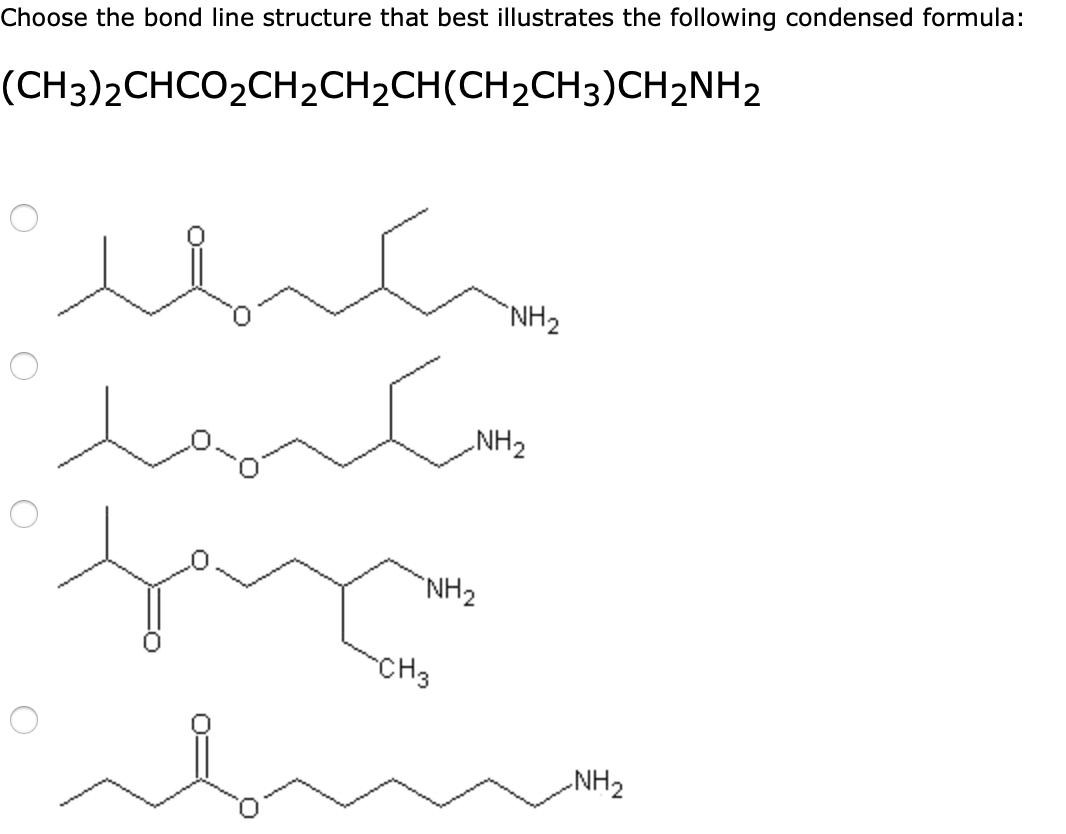Solved Choose the bond line structure that best illustrates | Chegg.com