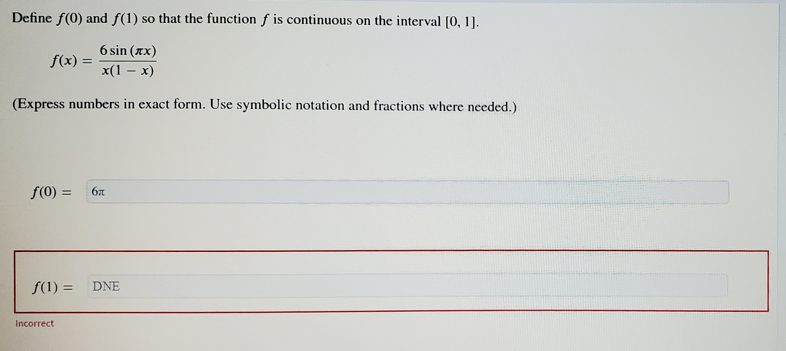 Solved Define f(0) and f(1) so that the function f is | Chegg.com