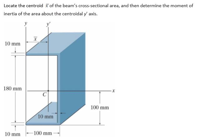Solved Locate the centroid of the beam’s cross-sectional | Chegg.com