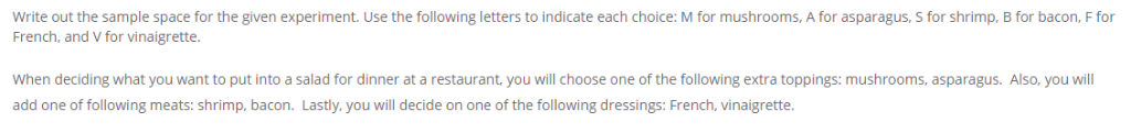 Solved Write out the sample space for the given experiment. | Chegg.com