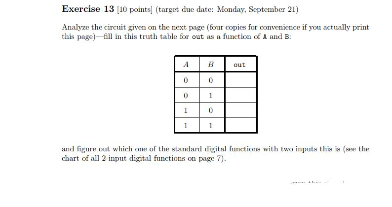 Solved Exercise 13 [10 points] (target due date: Monday, | Chegg.com