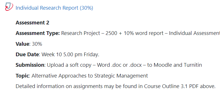 Individual Research Report (30%) Assessment 2 | Chegg.com