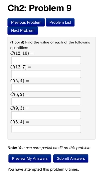 Solved Ch2: Problem 9 Previous Problem Problem List Next | Chegg.com