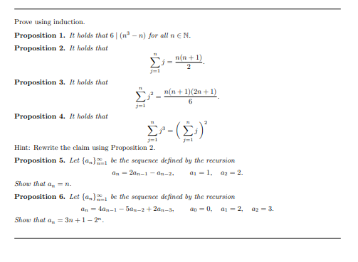 Solved Prove using induction Proposition 1. It holds that 6 | Chegg.com