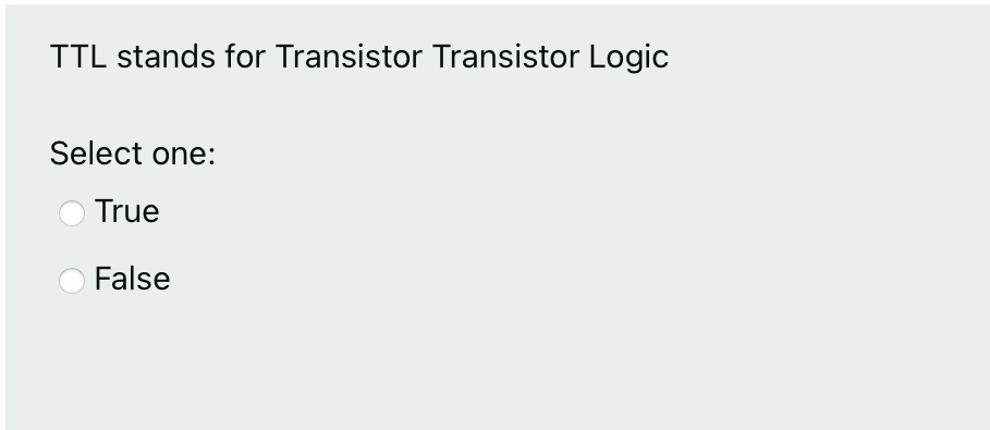 Solved TTL stands for Transistor Transistor Logic Select | Chegg.com