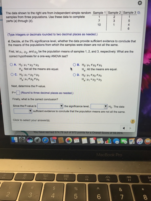 Solved Sample 2 Sample 3e) The data shown to the right are | Chegg.com