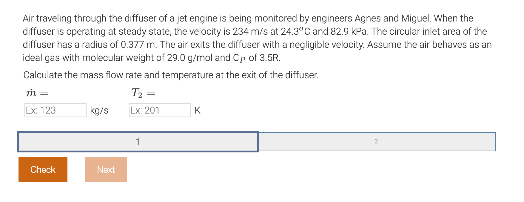 Solved Air traveling through the diffuser of a jet engine is | Chegg.com