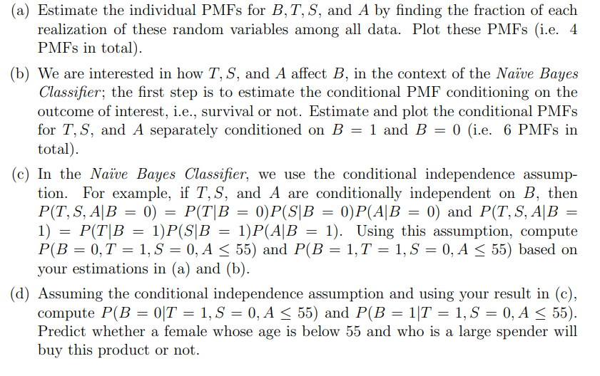 Solved Naïve Bayes Classifier. To maximize profit, | Chegg.com