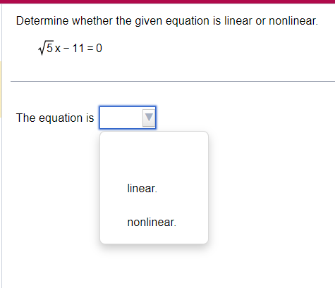 Solved Determine whether the given equation is linear or | Chegg.com