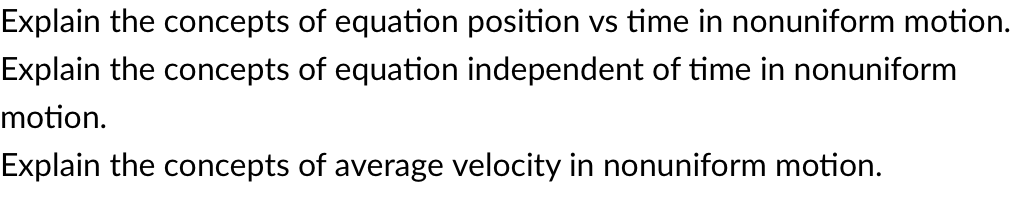 Solved Explain the concepts of equation position vs time in | Chegg.com