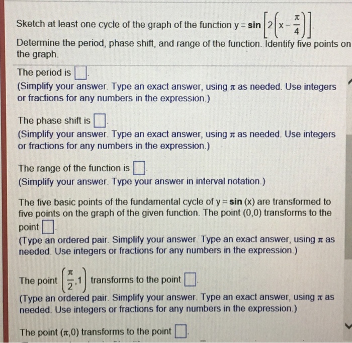 Solved Sketch at least one cycle of the graph of the | Chegg.com