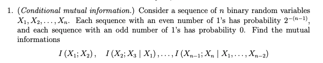 Solved 1. (Conditional mutual information. Consider a | Chegg.com