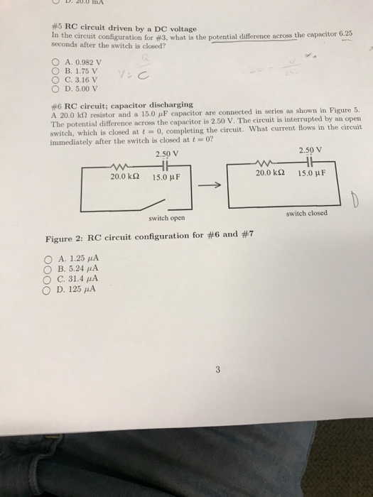 Solved #3 RC circuit driven by a DC voltage A 250 12 | Chegg.com