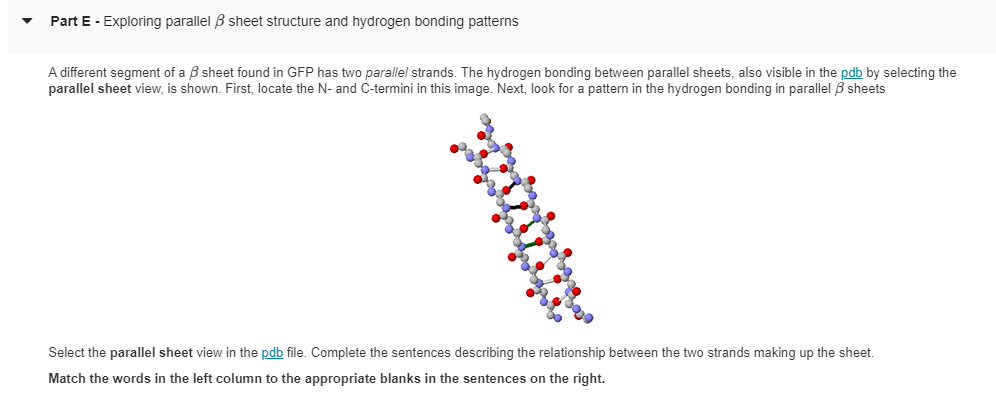 Solved Part E - Exploring parallel β sheet structure and | Chegg.com