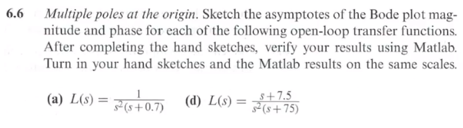 Solved 6.6 Multiple poles at the origin. Sketch the | Chegg.com