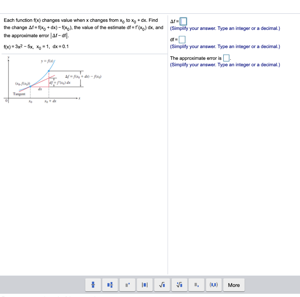 Solved Each function f(x) changes value when x changes from | Chegg.com