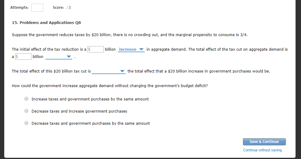 Solved Attempts: Score: /3 15. Problems and Applications Q8 | Chegg.com