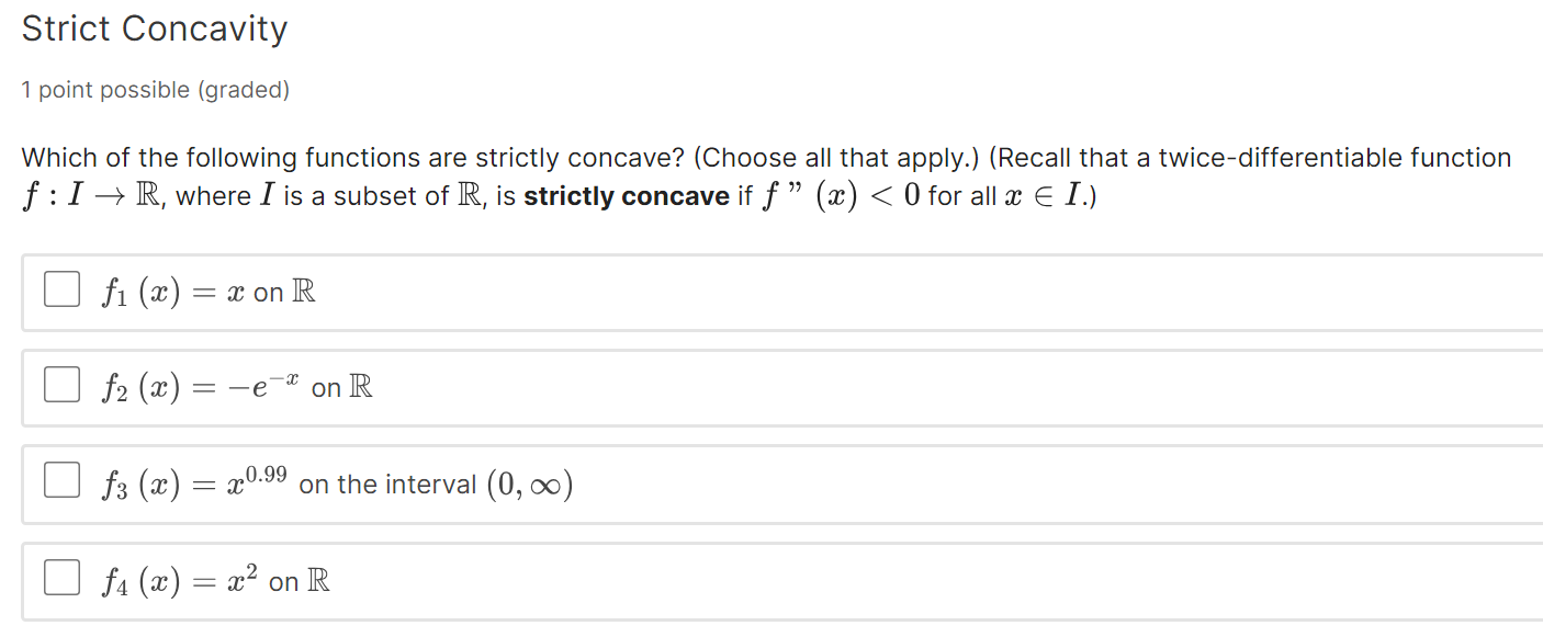 Solved Which of the following functions are strictly | Chegg.com