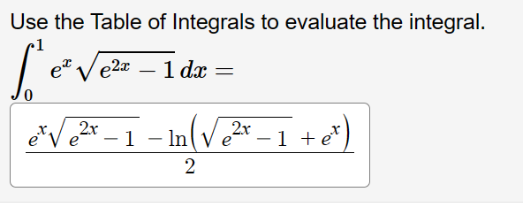 Solved Use the Table of Integrals to evaluate the integral. | Chegg.com