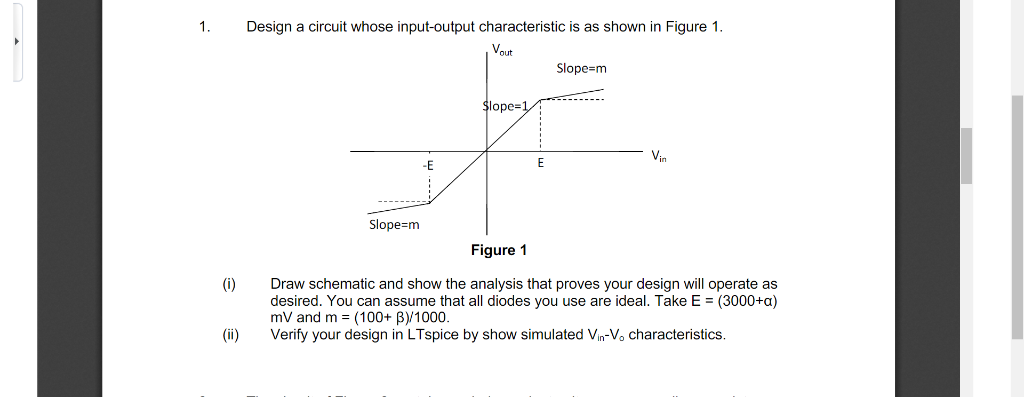 1 Design a circuit whose input-output characteristic | Chegg.com