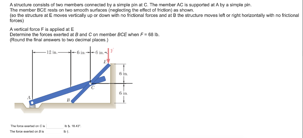 Solved A structure consists of two members connected by a | Chegg.com