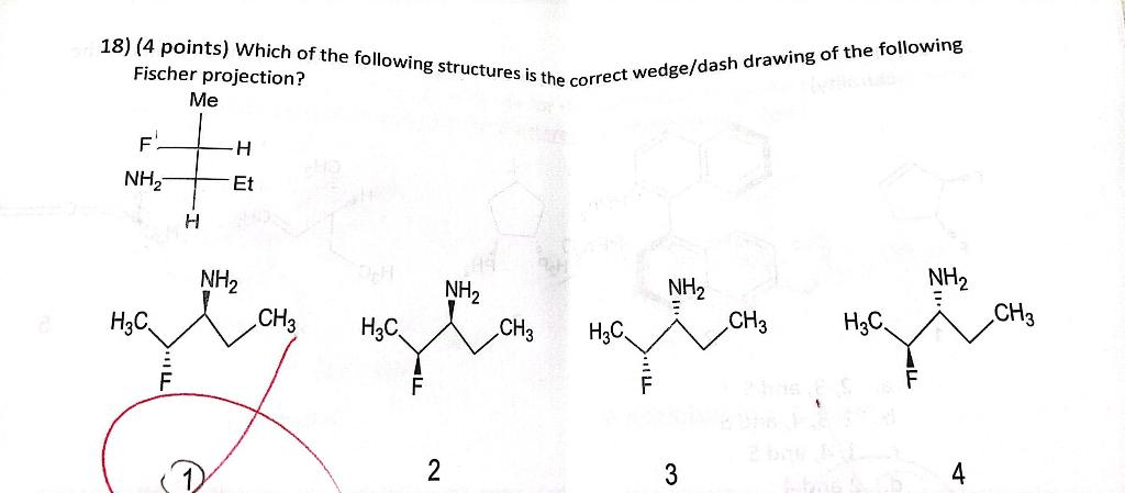Solved 18) (4 points) Which of the following structures is | Chegg.com