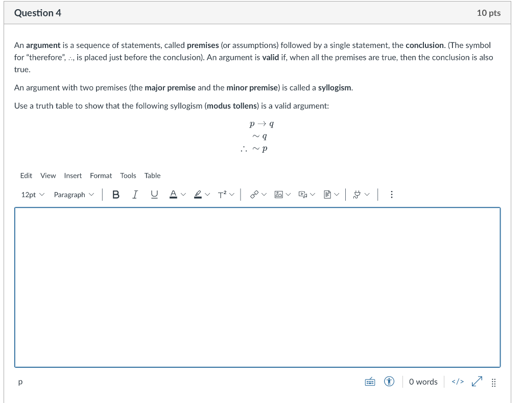 Solved An argument is a sequence of statements, called | Chegg.com