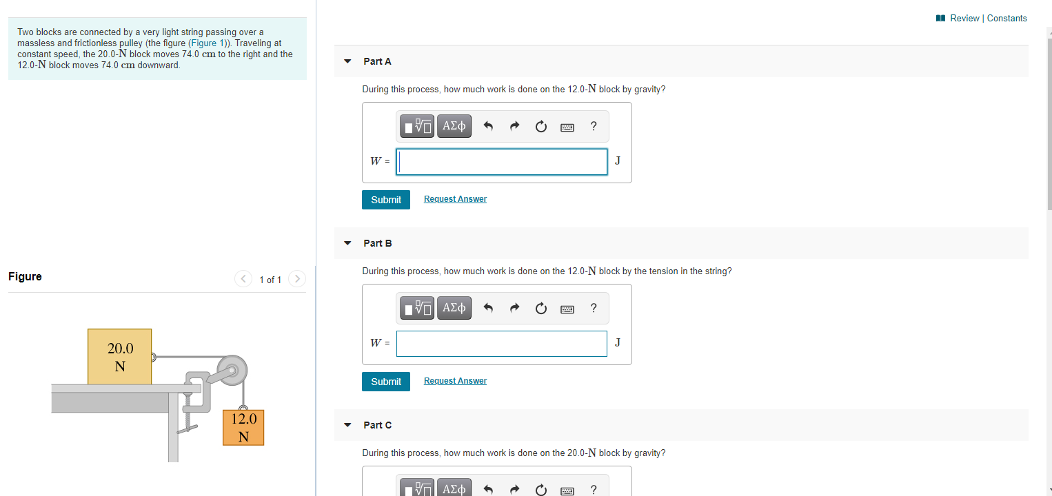 Solved Review Constants Two blocks are connected by a very | Chegg.com