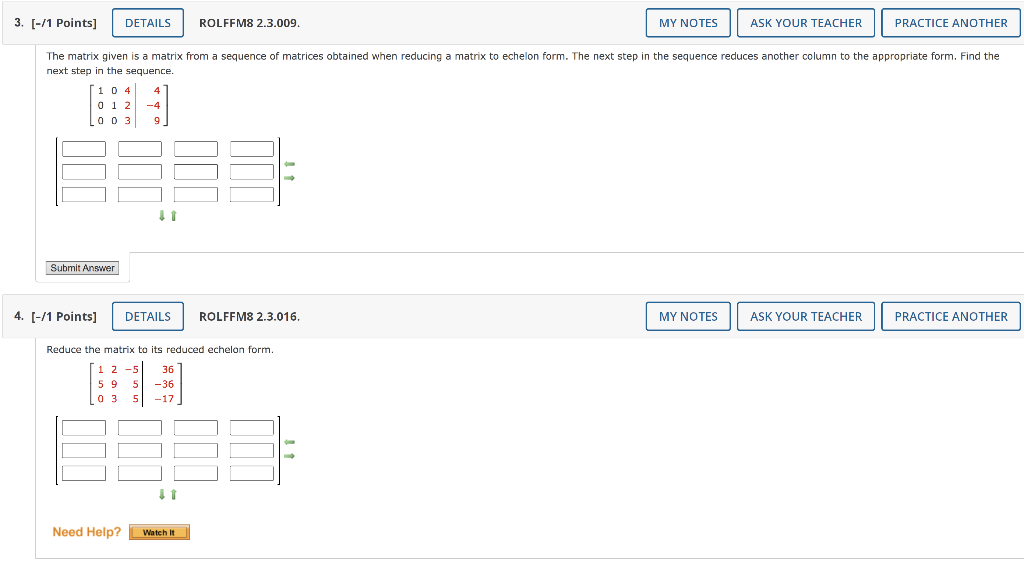 Solved 3. [-/1 Points] DETAILS ROLFFM8 2.3.009. MY NOTES ASK | Chegg.com