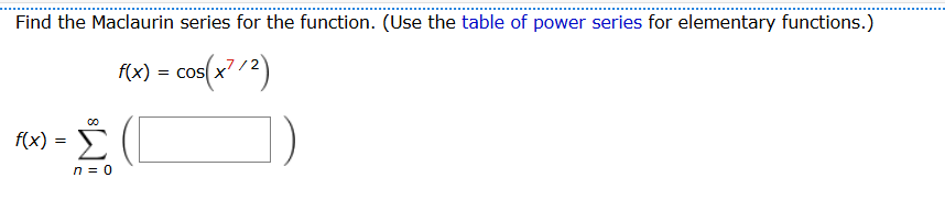 Solved Find the Maclaurin series for the function. (Use the | Chegg.com