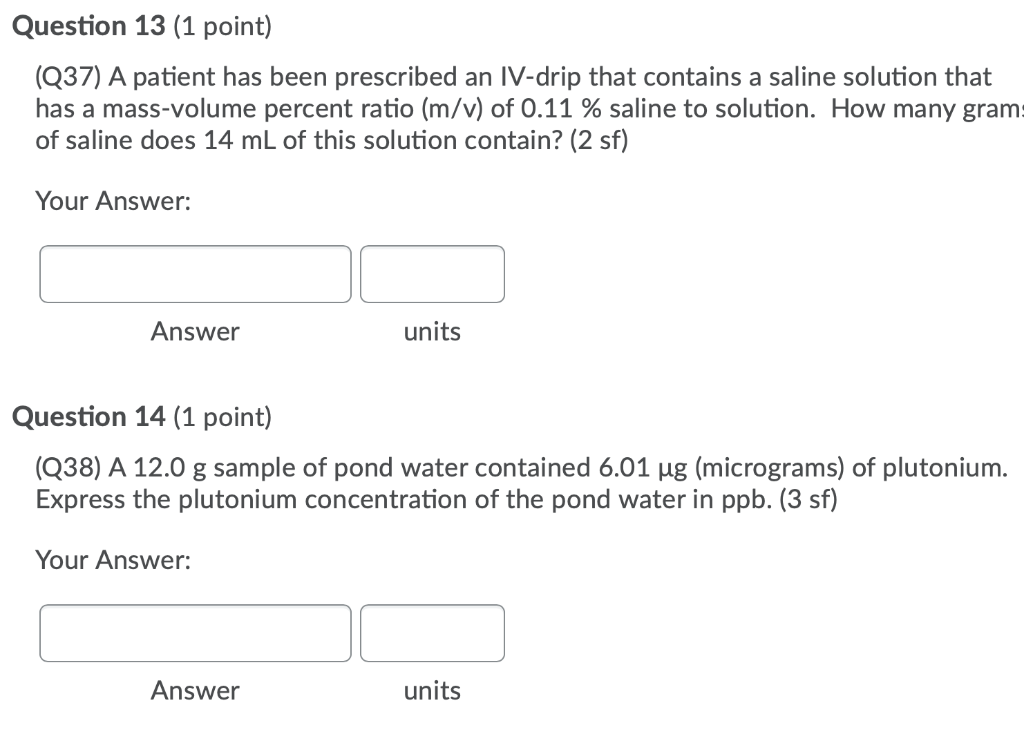 Solved Question 11 (1 point) (Q35) A solution is described | Chegg.com