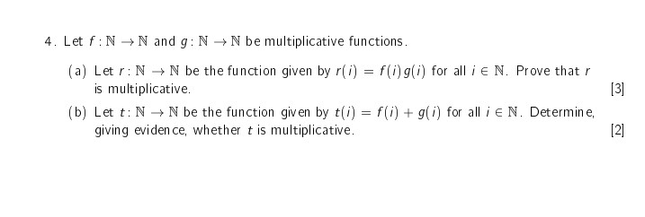 Solved 4. Let f:N→N and g:N→N be multiplicative functions. | Chegg.com