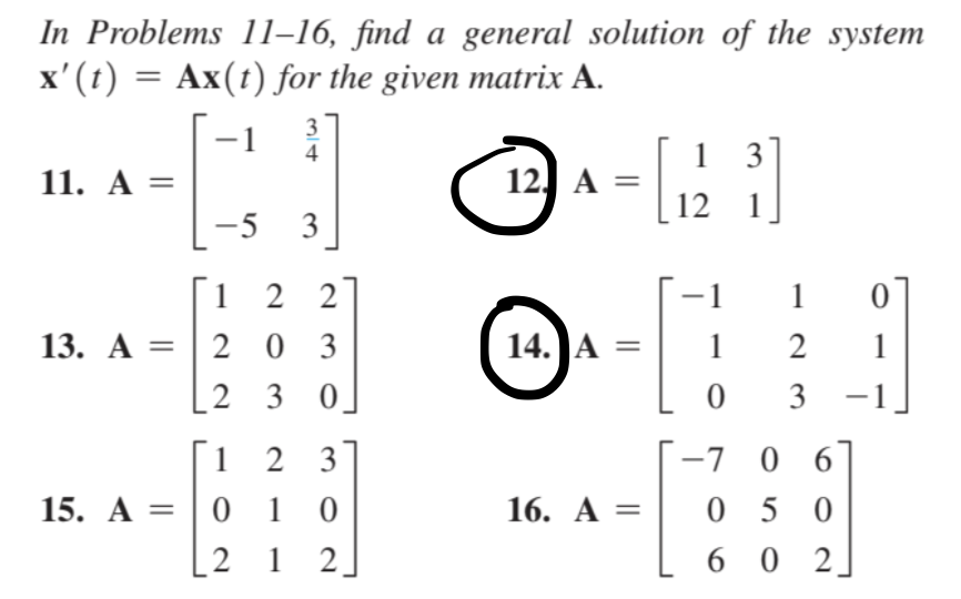 Solved In Problems 11-16, find a general solution of the | Chegg.com