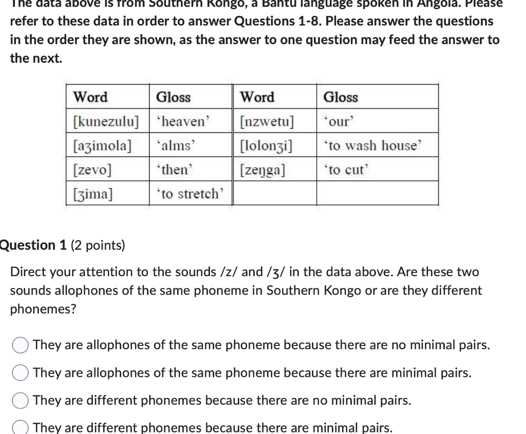Solved refer to these data in order to answer Questions 1-8. | Chegg.com