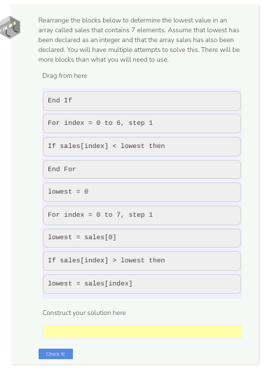 Solved Rearrange The Blocks Below To Determine The Lowest 