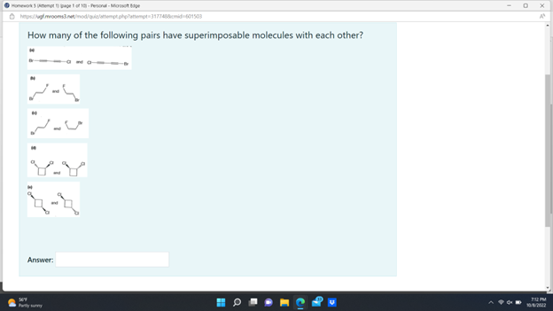 Solved How many of the following pairs have superimposable | Chegg.com