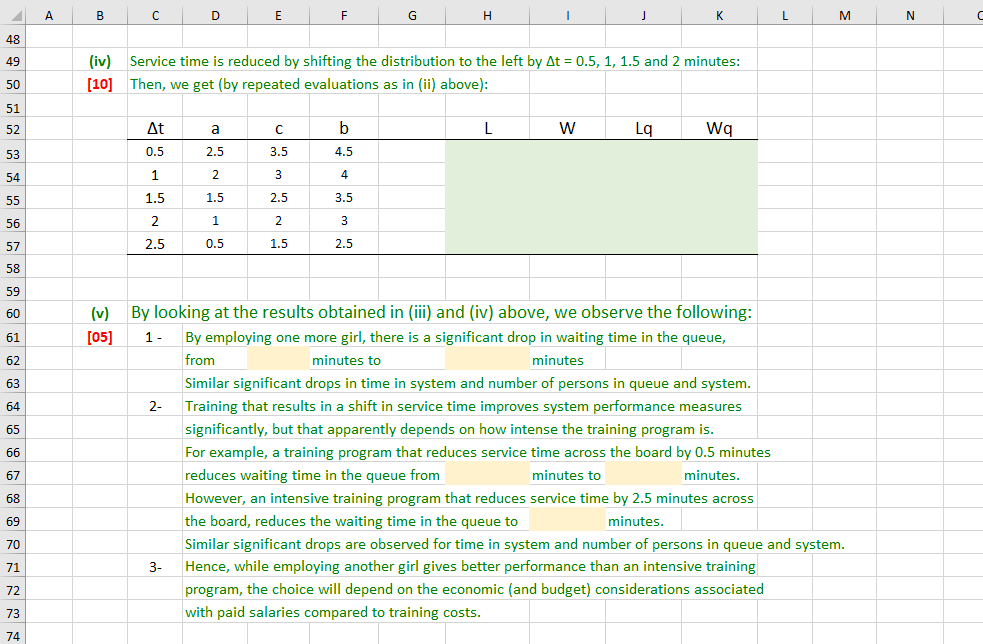 Solved A B C D E F G H I J K L M Chapter 11 Queueing Theory | Chegg.com