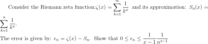 Solved Consider the Riemann zeta function::(r) = and its | Chegg.com