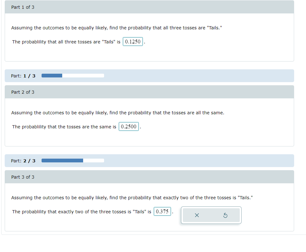 [Solved]: Part 1 of 3 Assuming the outcomes to be equally