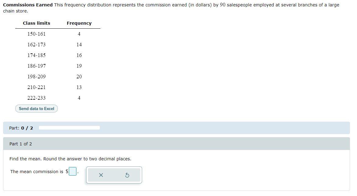 Solved Commissions Earned This frequency distribution | Chegg.com