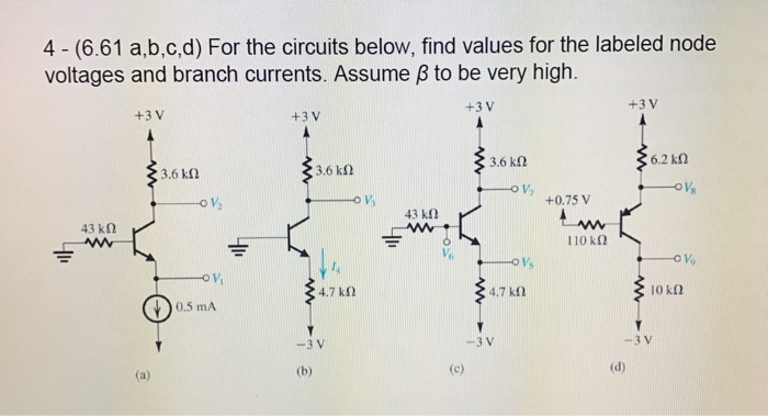 Solved For the circuits below, find values for the labeled | Chegg.com