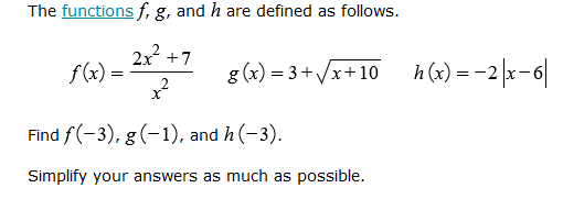 Solved The functions f,g, ﻿and h ﻿are defined as | Chegg.com