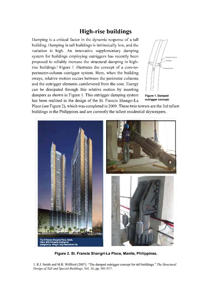 High-rise buildings Damping is a critical factor in | Chegg.com